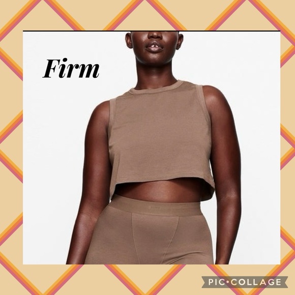SKIMS | Tops | Skims Boyfriend Crop Tank Top Oxide New | Poshmark